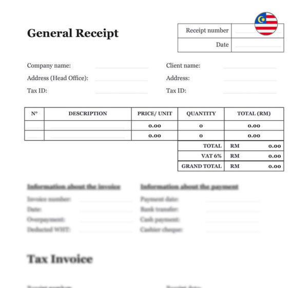 Receipt Form in Malaysia | Download Word Document (.doc)