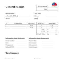 Receipt Form in Malaysia | Download Word Document (.doc)