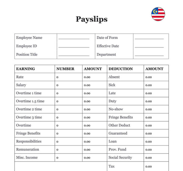 Payslip Form in Malaysia | Outsource Accounting to Experts